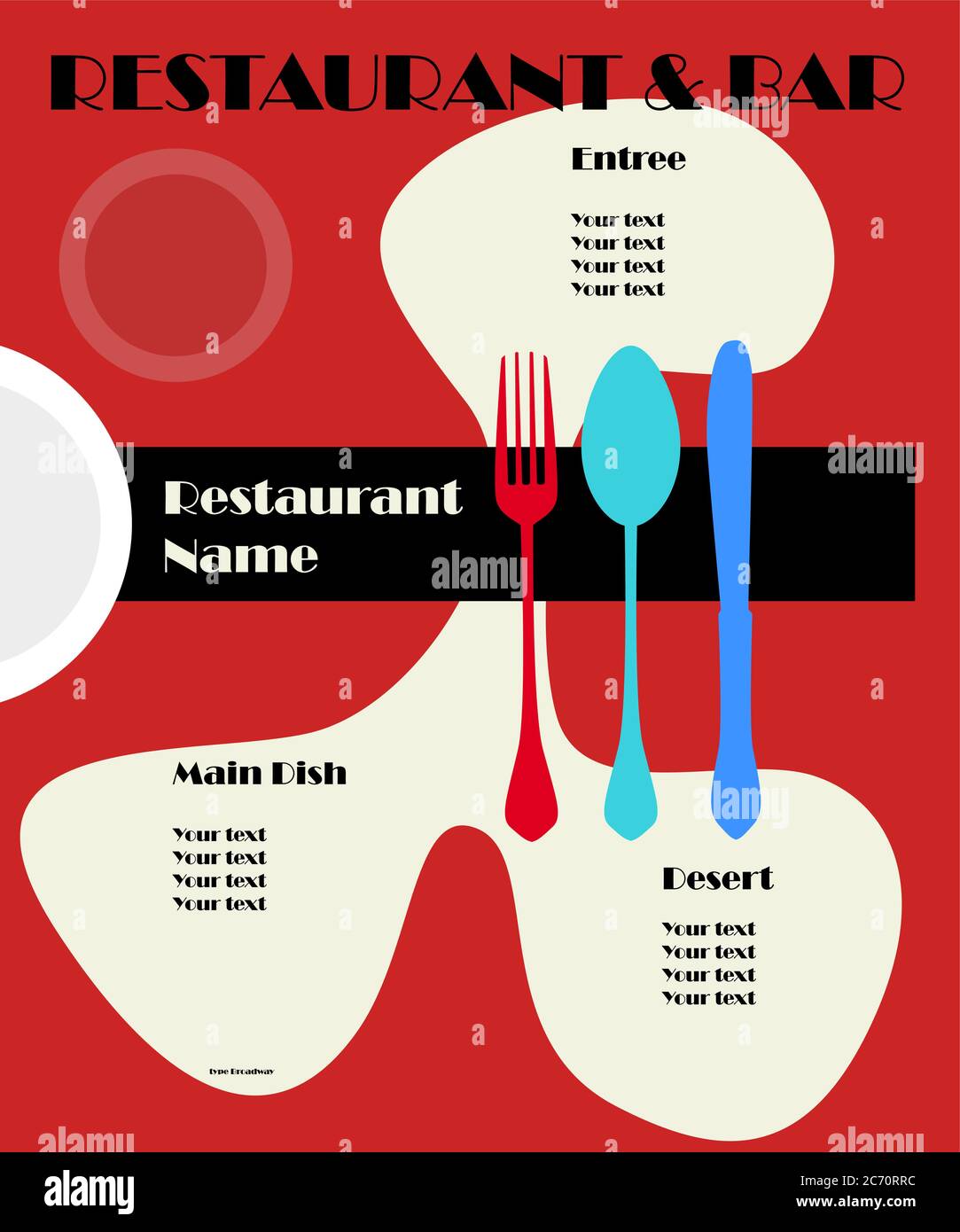 Vintage Menu card design template, free copy sapce Stock Vector Image ...