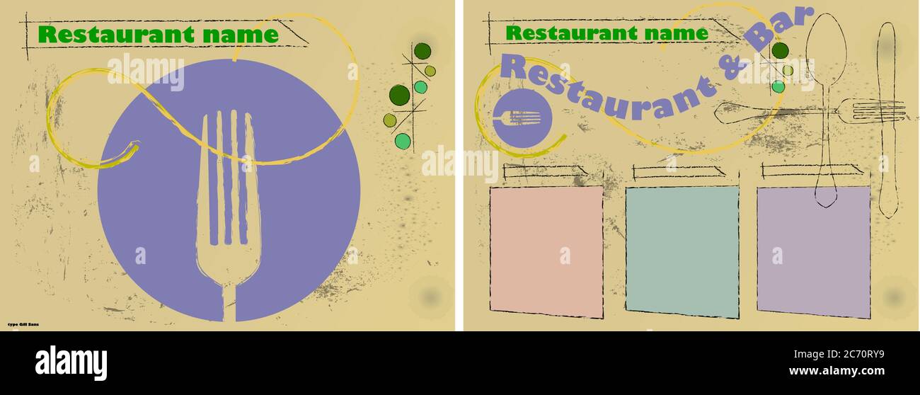 menu card design template, two sides, vector Stock Vector Image & Art ...