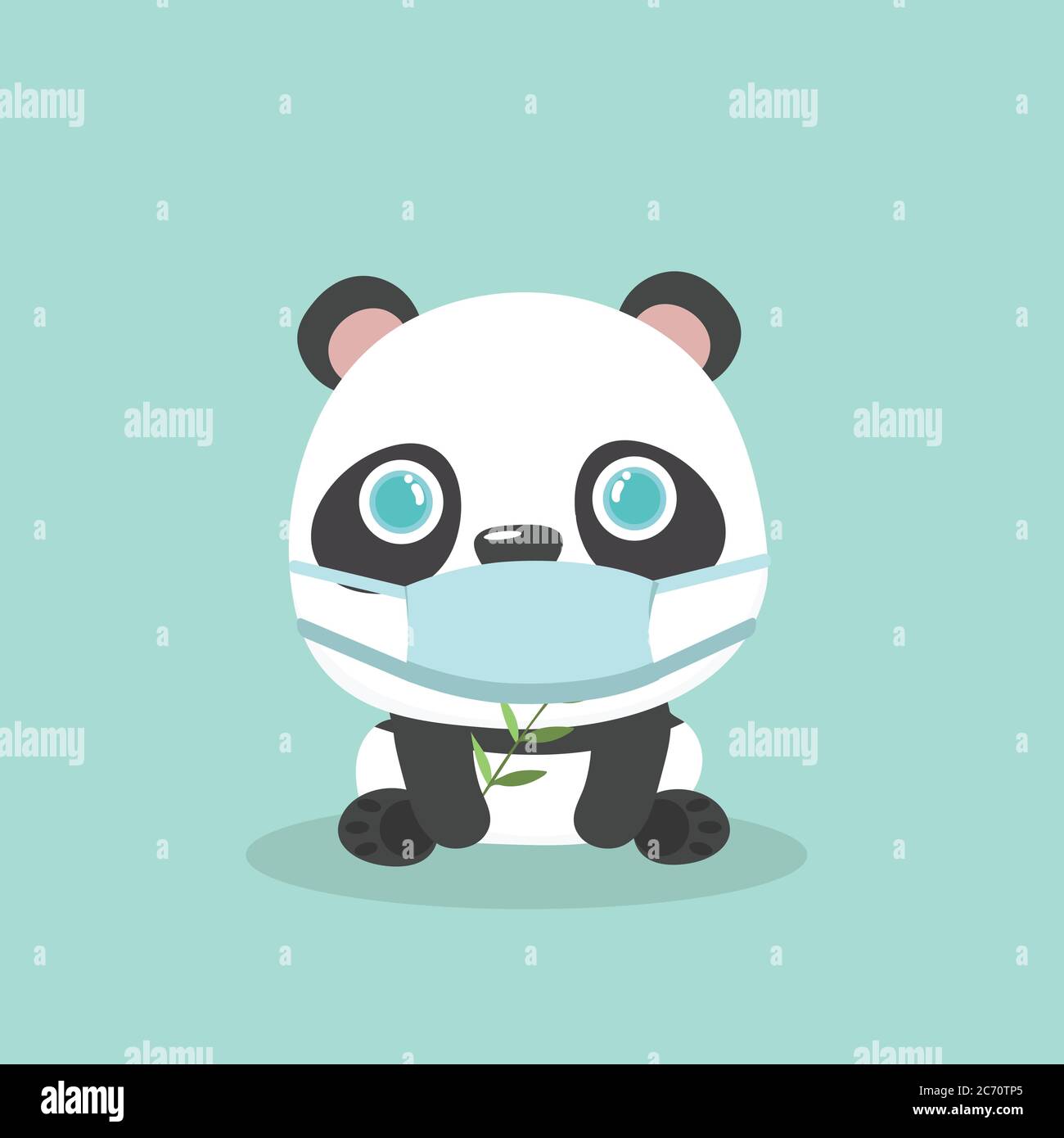 vector covid-19 virus face mask cartoon animal illustration Stock ...