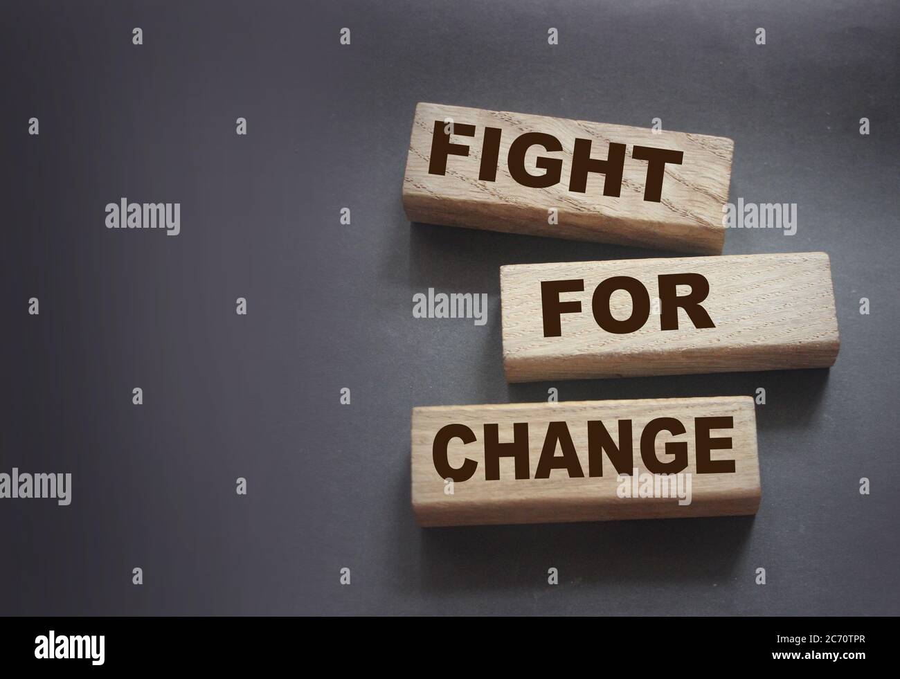 Fight for change wooden blocks. Racial unequality, Stop discrimination ...