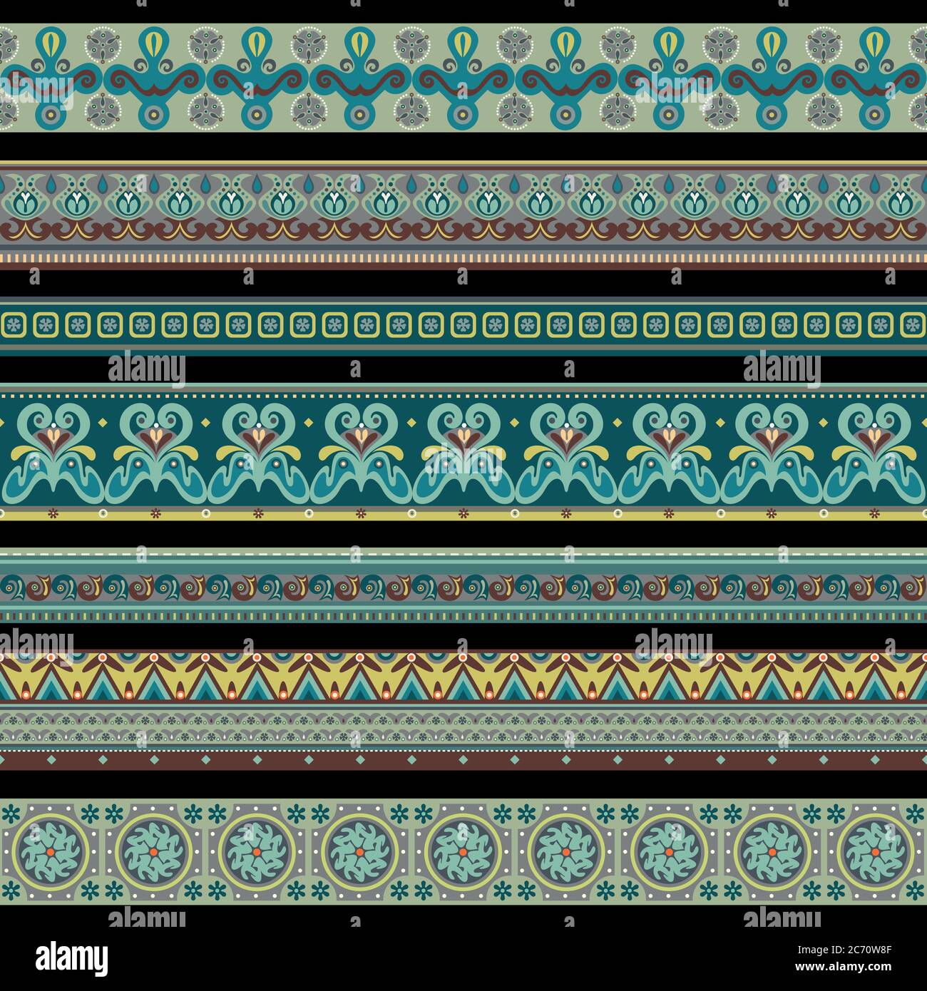 Abstract ethnic stripes. Ornamental vector borders Stock Vector Image ...