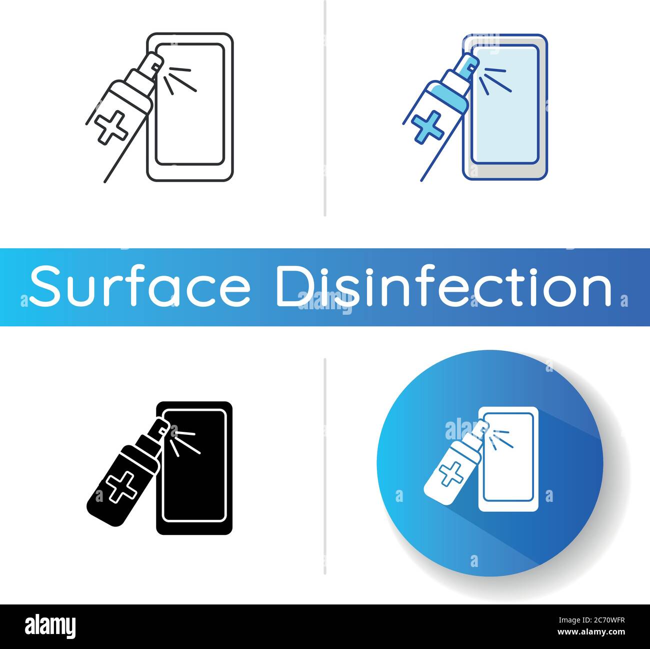 Phone disinfection Stock Vector Images - Alamy