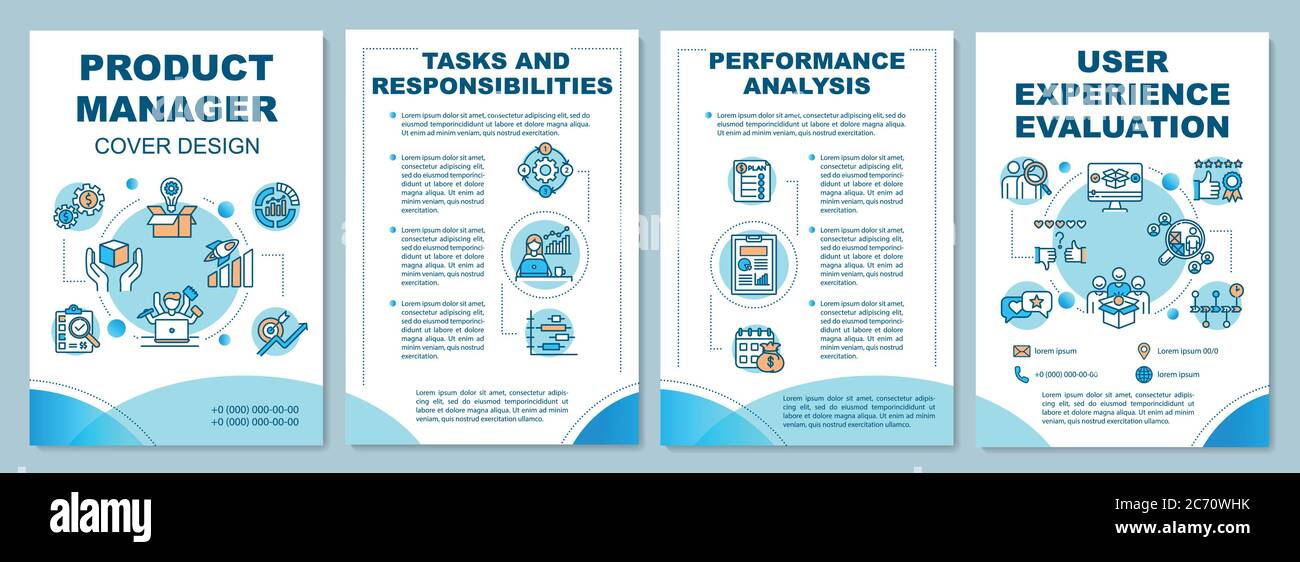 Product manager brochure template. Tasks and responsibilities. Flyer ...