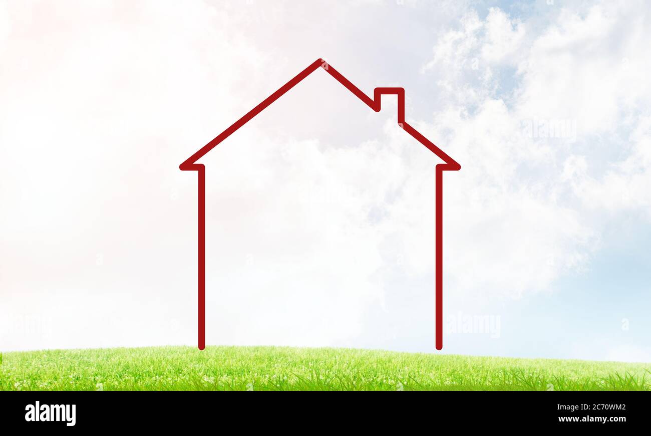 House on sky landscape Stock Photo - Alamy