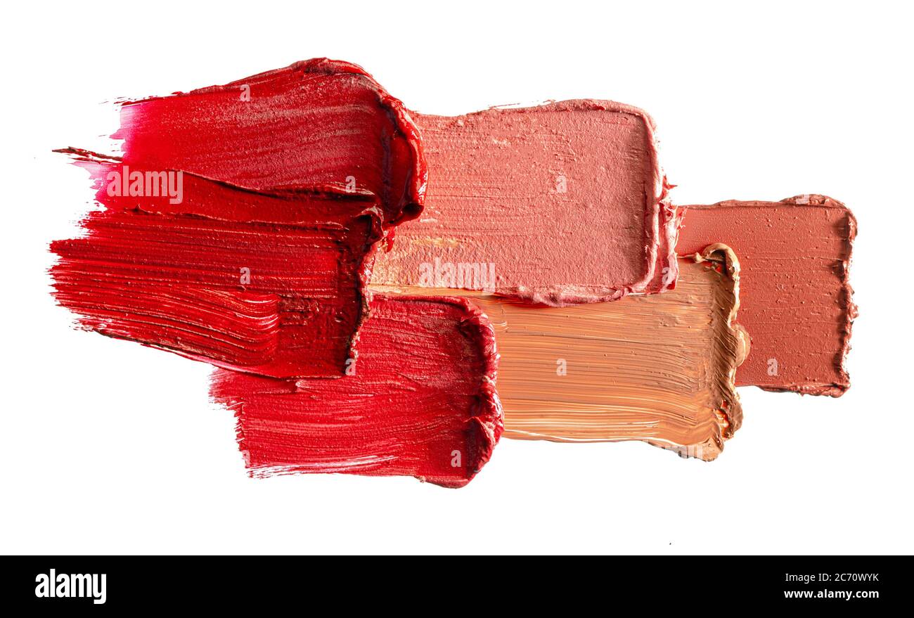Set of lipstick stain swatches on white background Stock Photo - Alamy