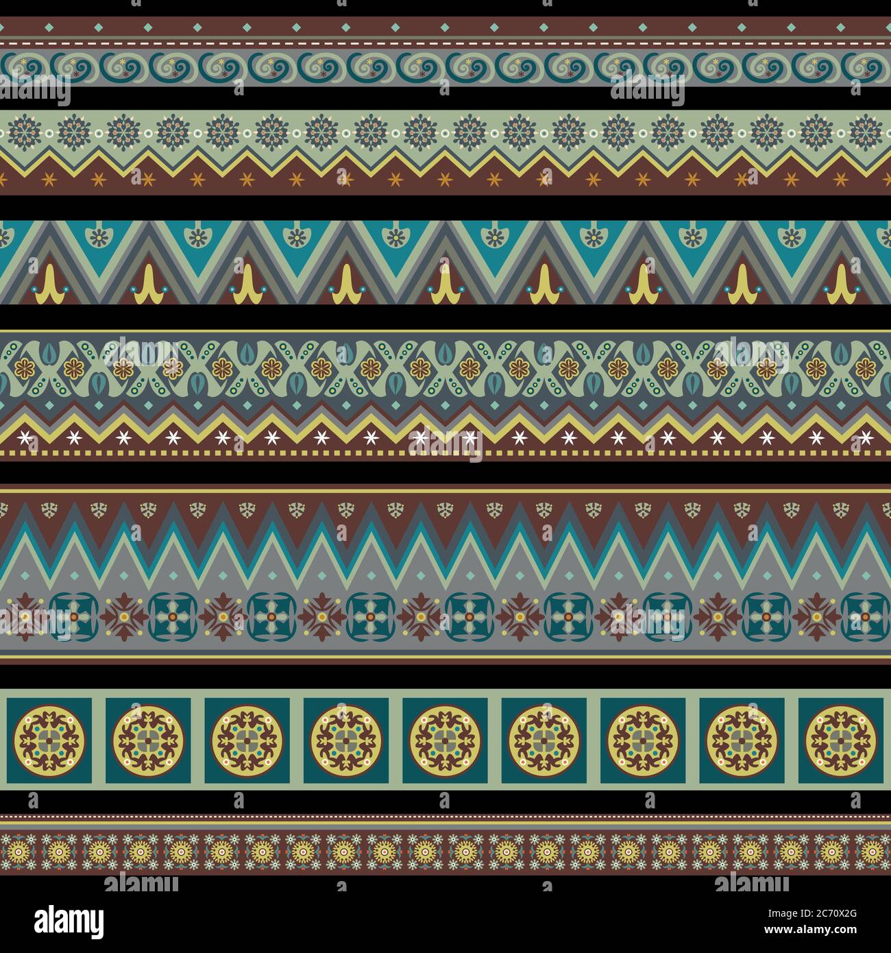 Abstract ethnic stripes. Ornamental vector borders Stock Vector Image ...