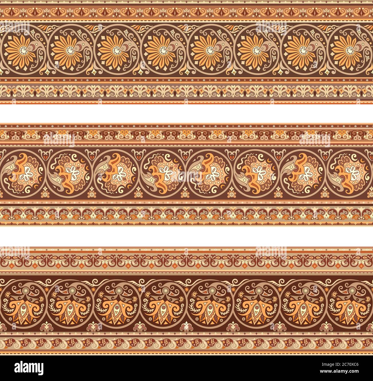 Abstract ethnic stripes. Ornamental borders set Stock Vector Image ...