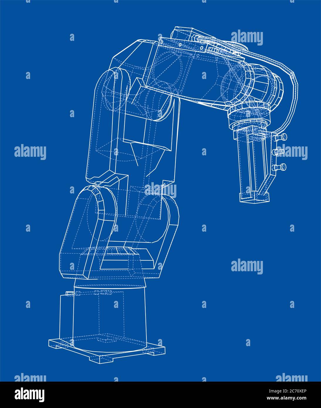 3D outline Robotic arm. 3D illustration Stock Photo - Alamy