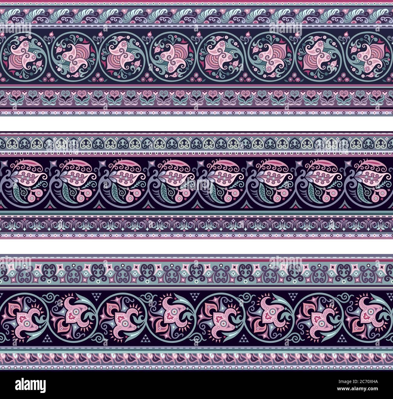 Abstract ethnic stripes. Ornamental borders set Stock Vector Image ...
