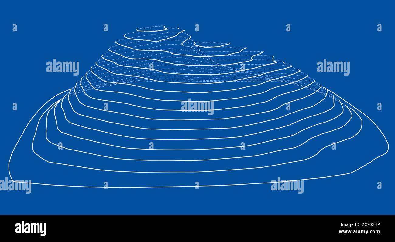 Abstract digital landscape outline Stock Photo - Alamy