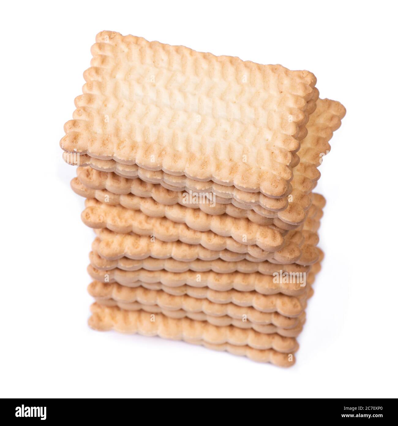Stack of rectangular cookies isolated over white background Stock Photo ...