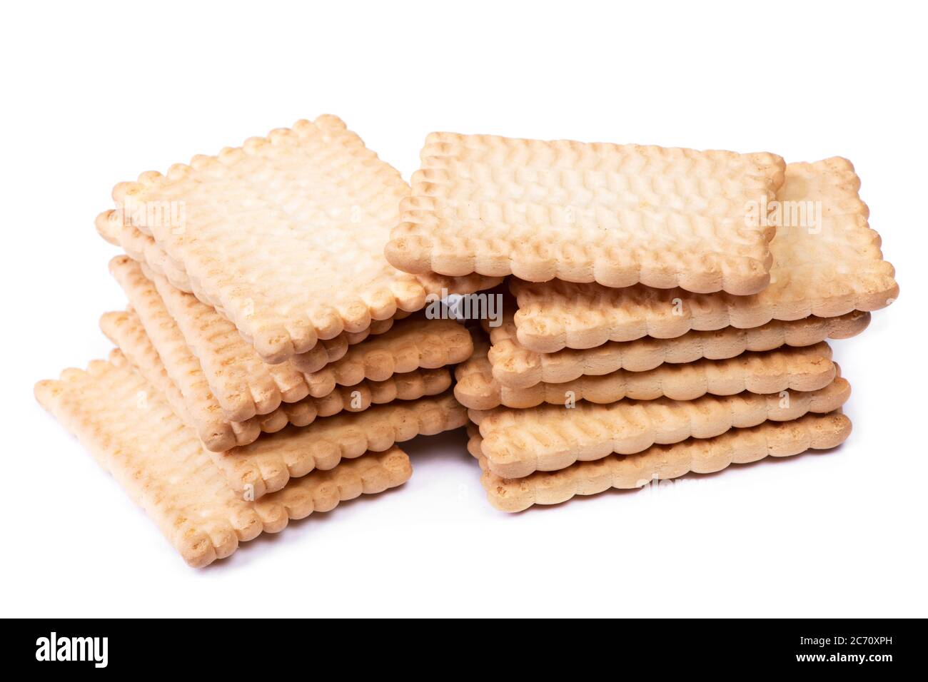 Stack of rectangular cookies isolated over white background Stock Photo ...