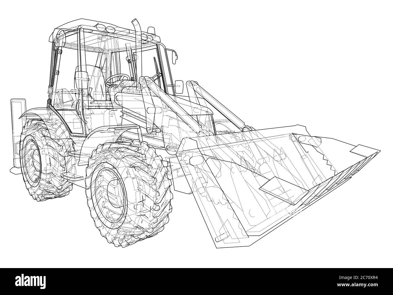 Sketch of Loading Shovel with Back Actor Stock Photo - Alamy