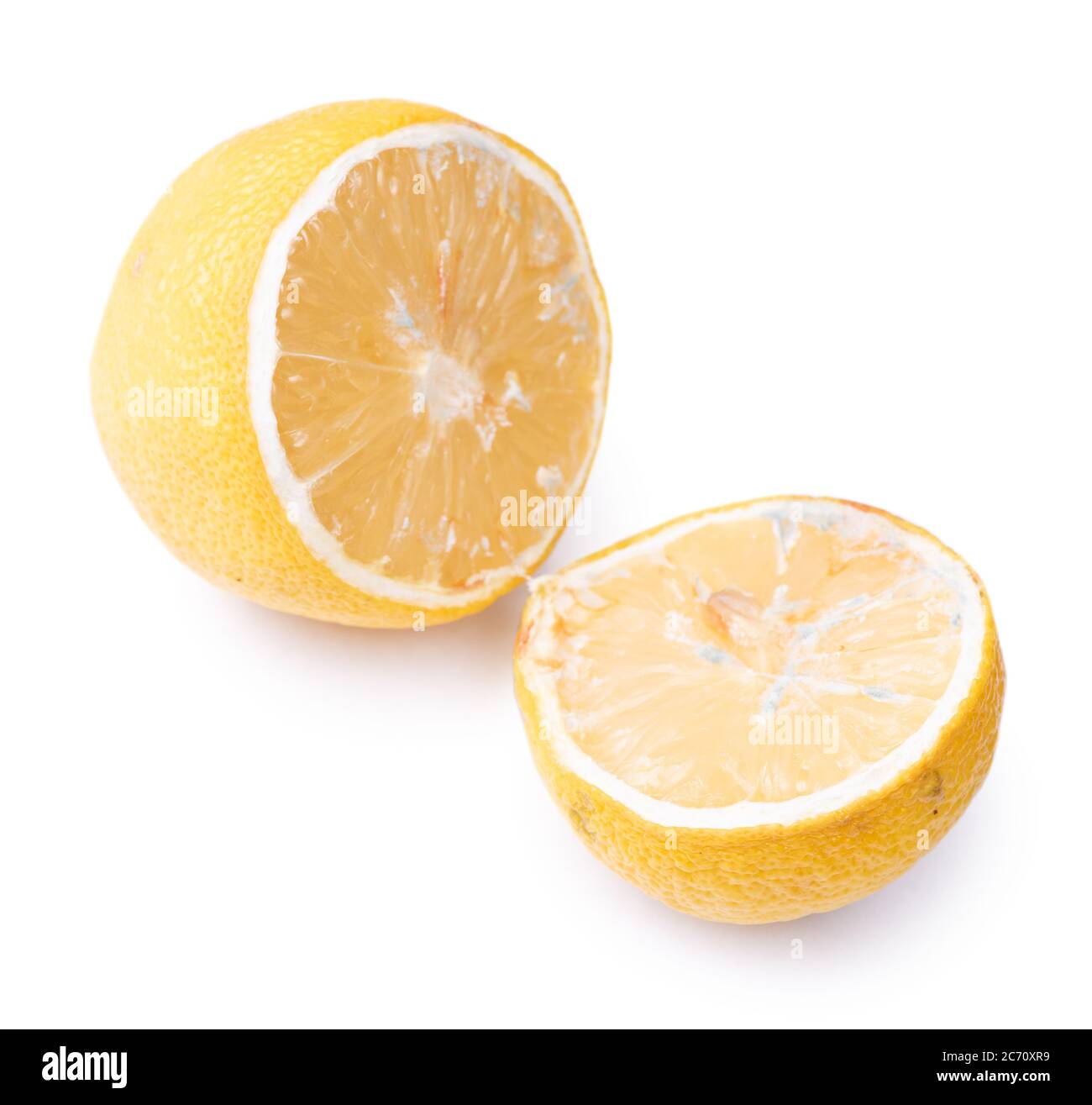 Spoiled lemon isolated on white background Stock Photo - Alamy