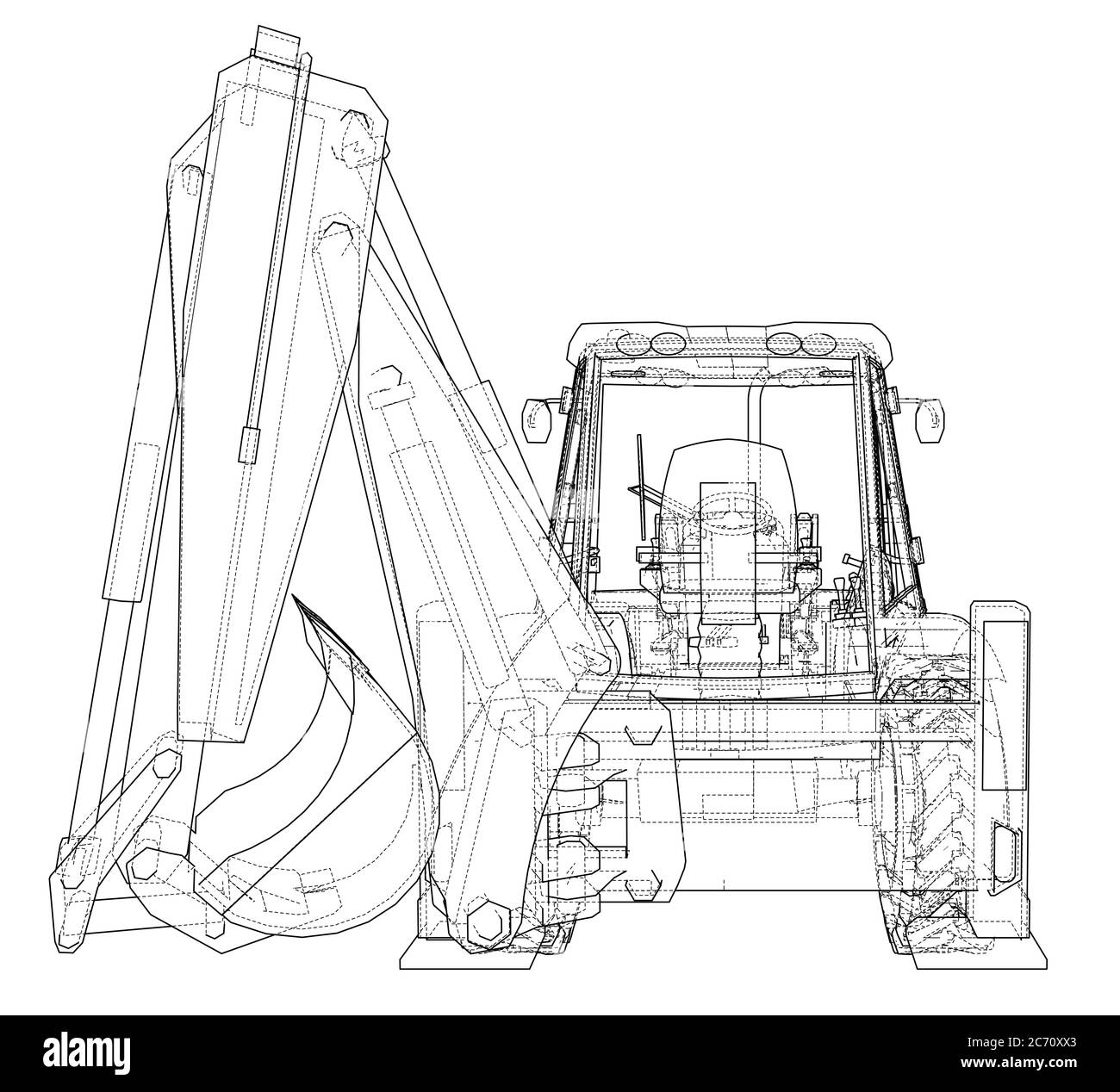 Sketch of Loading Shovel with Back Actor Stock Photo - Alamy