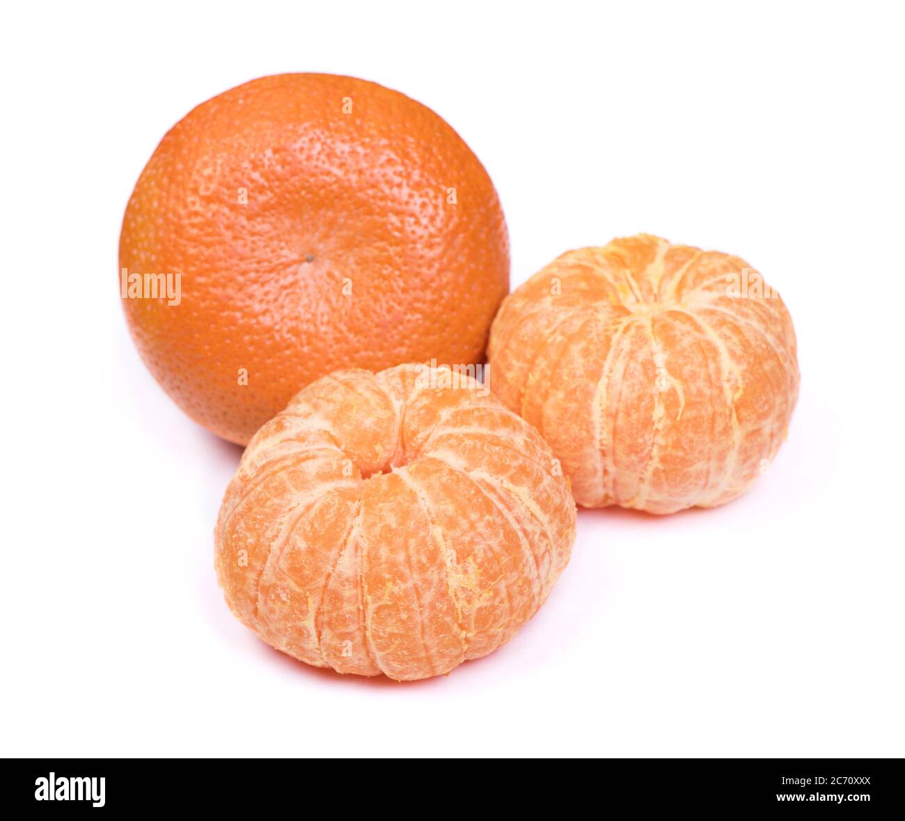 Fresh peeled mandarin isolated on white background Stock Photo - Alamy