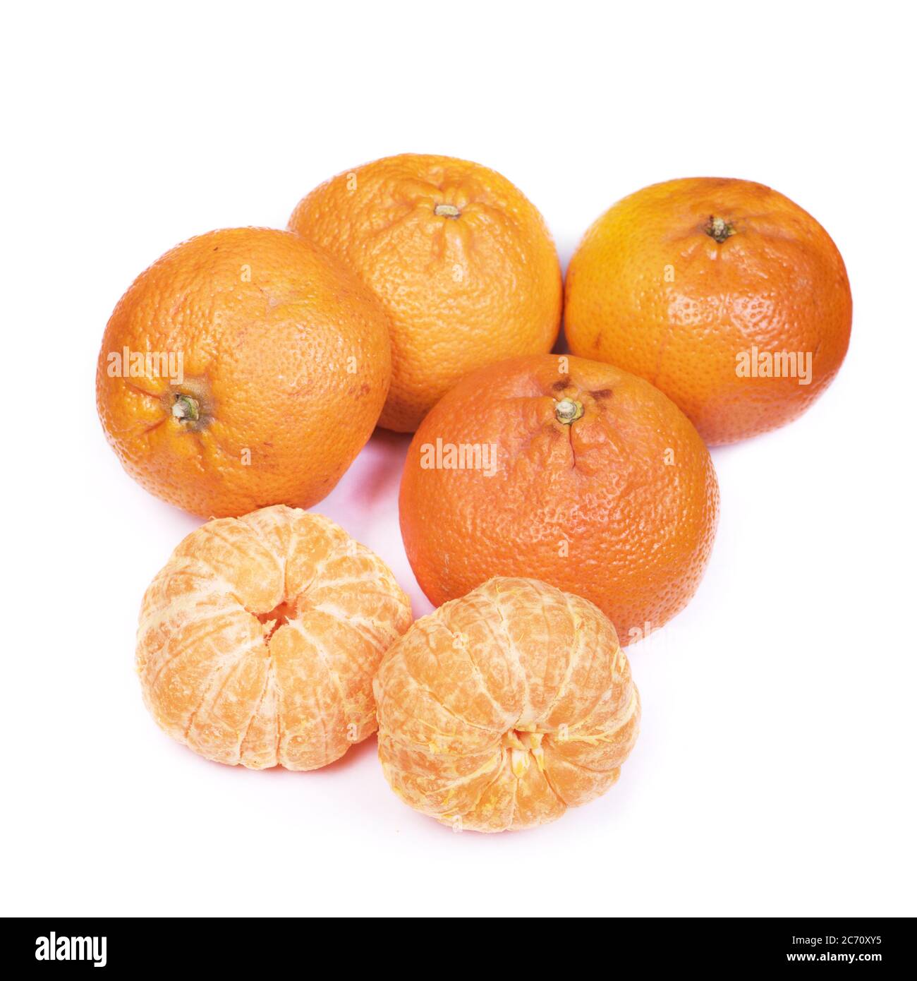 Fresh peeled mandarin isolated on white background Stock Photo - Alamy