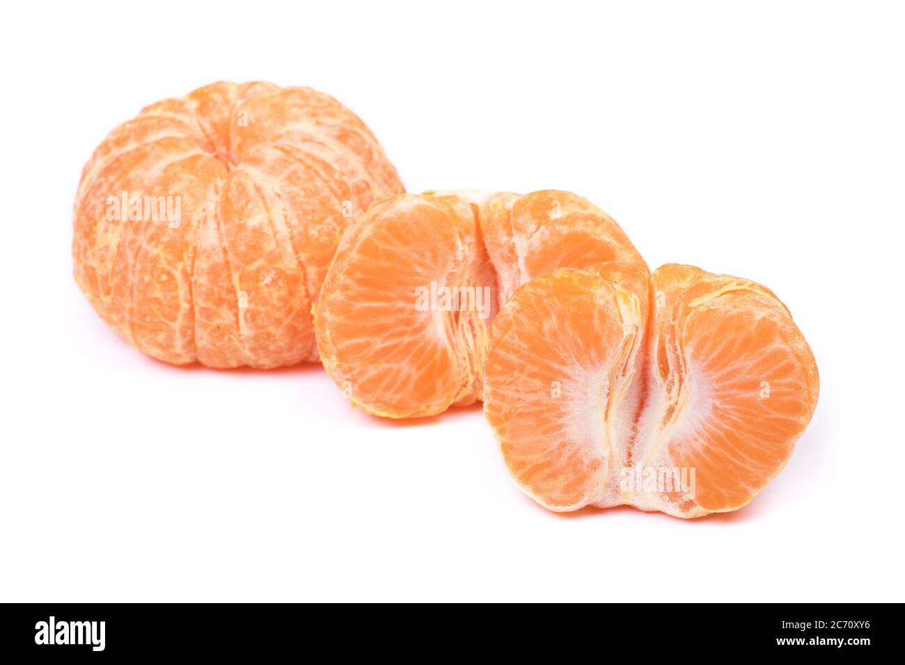 Fresh peeled mandarin isolated on white background Stock Photo - Alamy