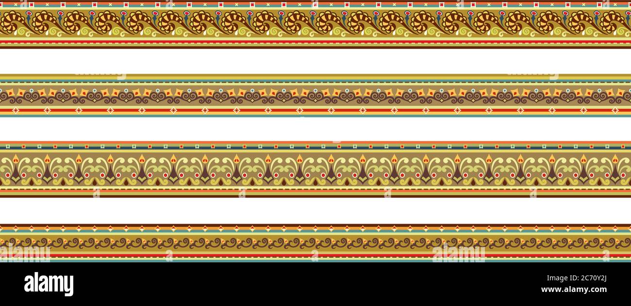 Abstract ethnic stripes. Ornamental borders set Stock Vector Image ...