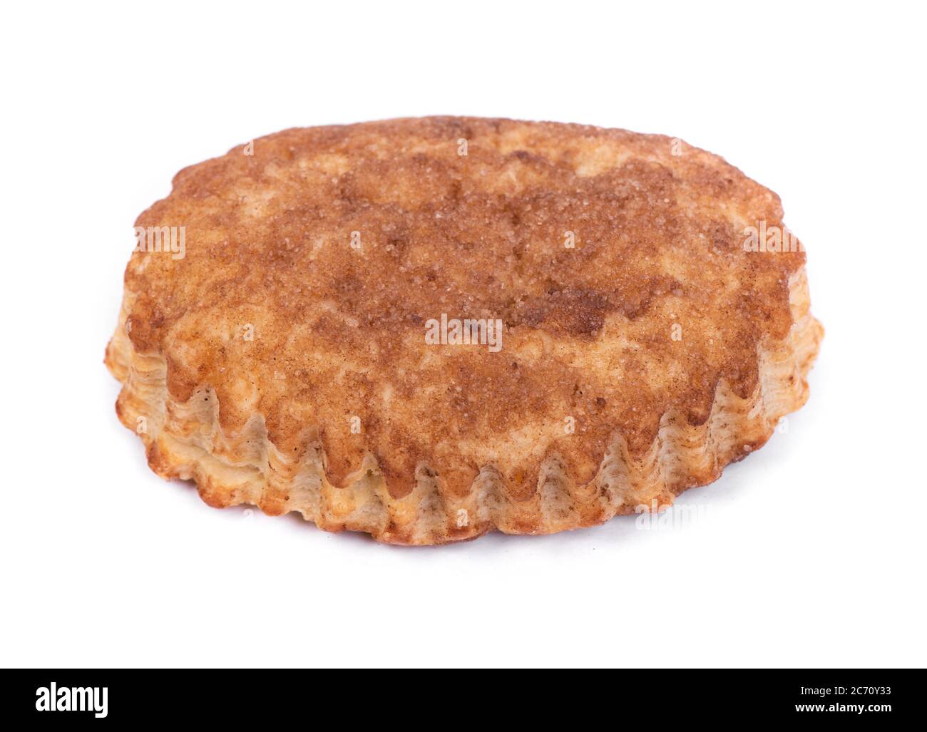 One puff pastry bun isolated over white background Stock Photo - Alamy