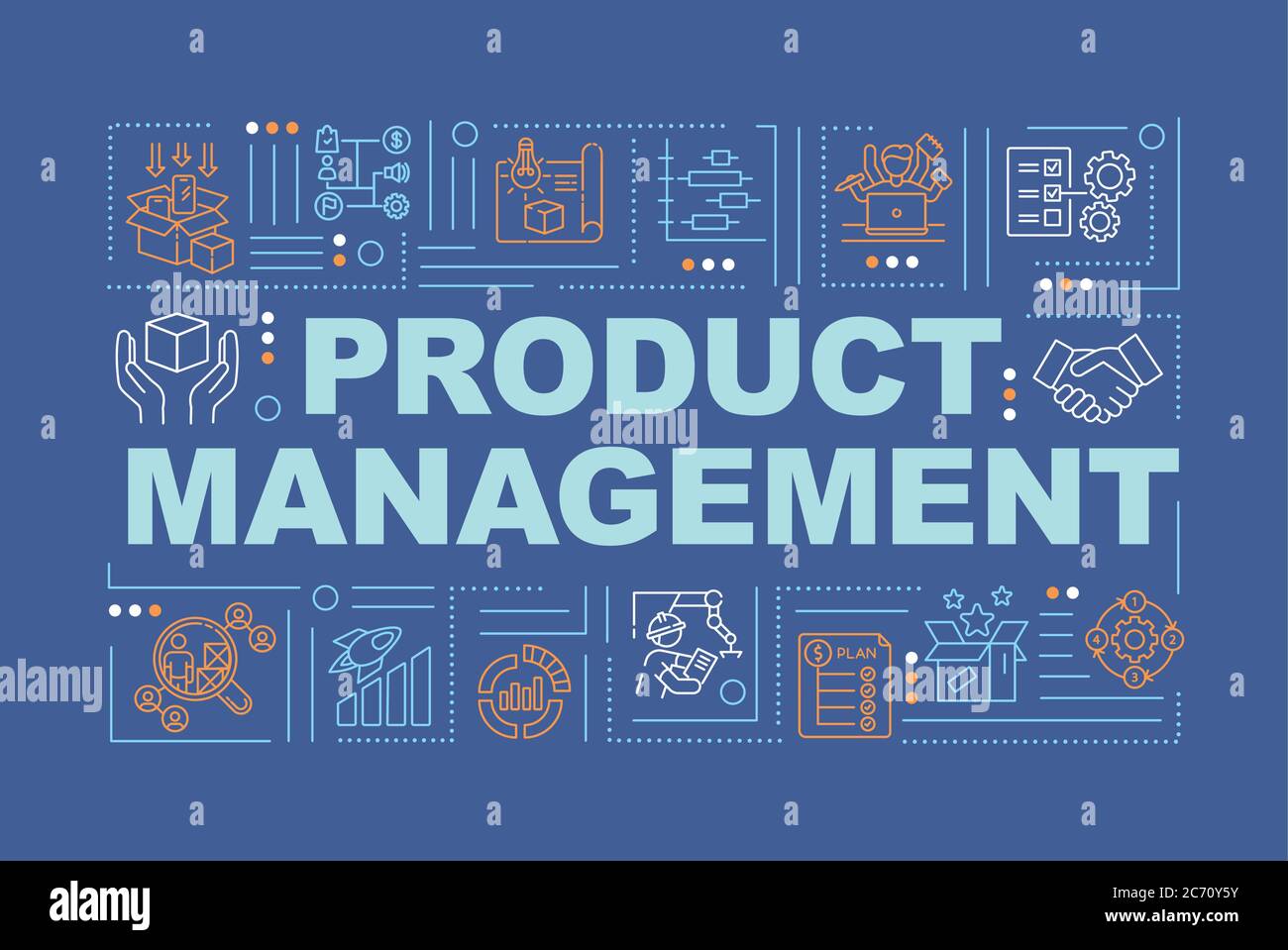 Product development word concepts banner. Management and marketing ...