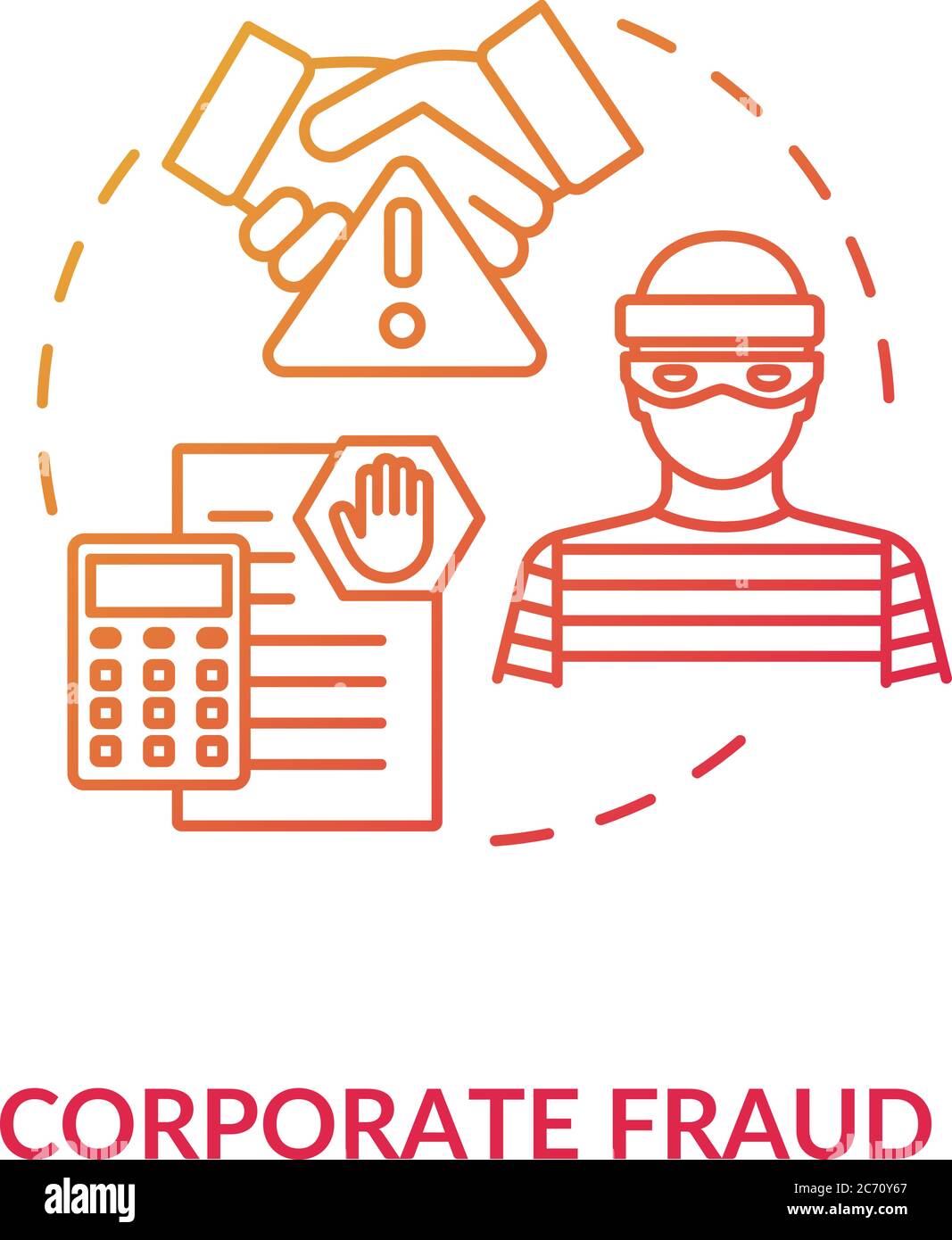 Corporate fraud concept icon. Fraudulent company. Common corporate ...