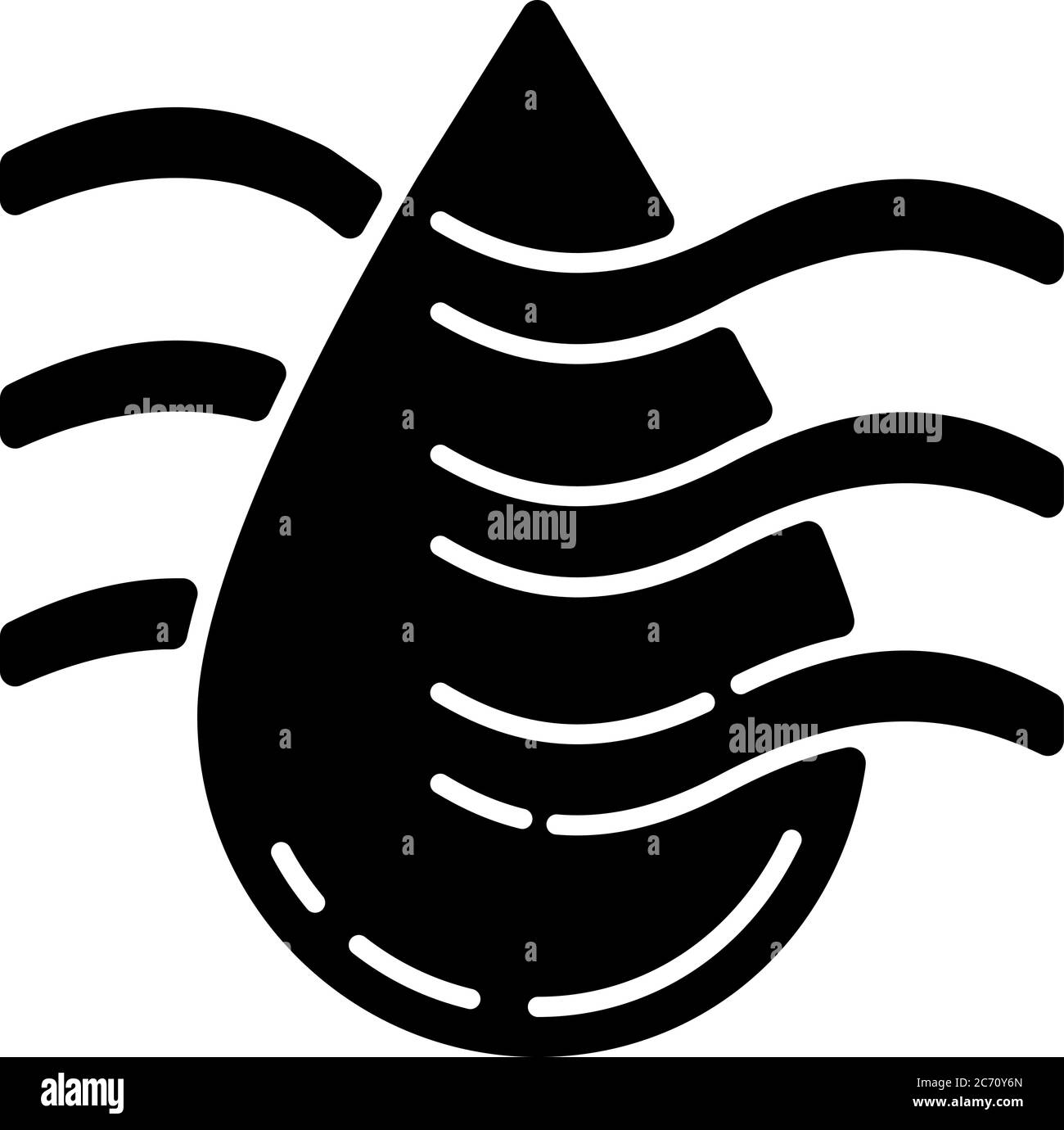 Drying process black glyph icon. Water purification technology ...