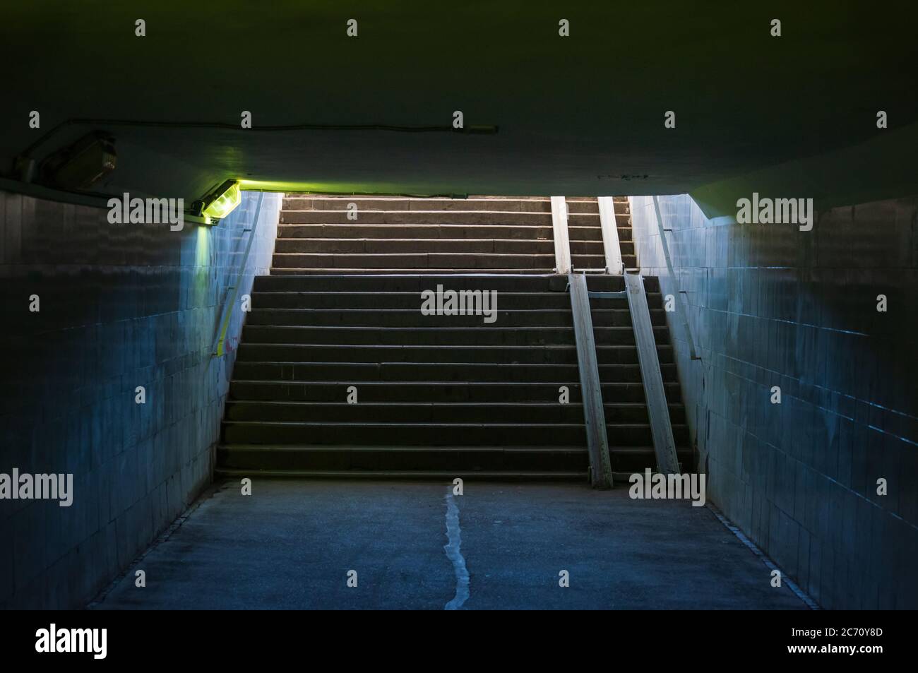 Staircase in the underpass, exit to city street Stock Photo - Alamy
