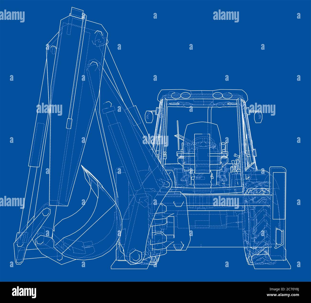Sketch of Loading Shovel with Back Actor Stock Photo - Alamy