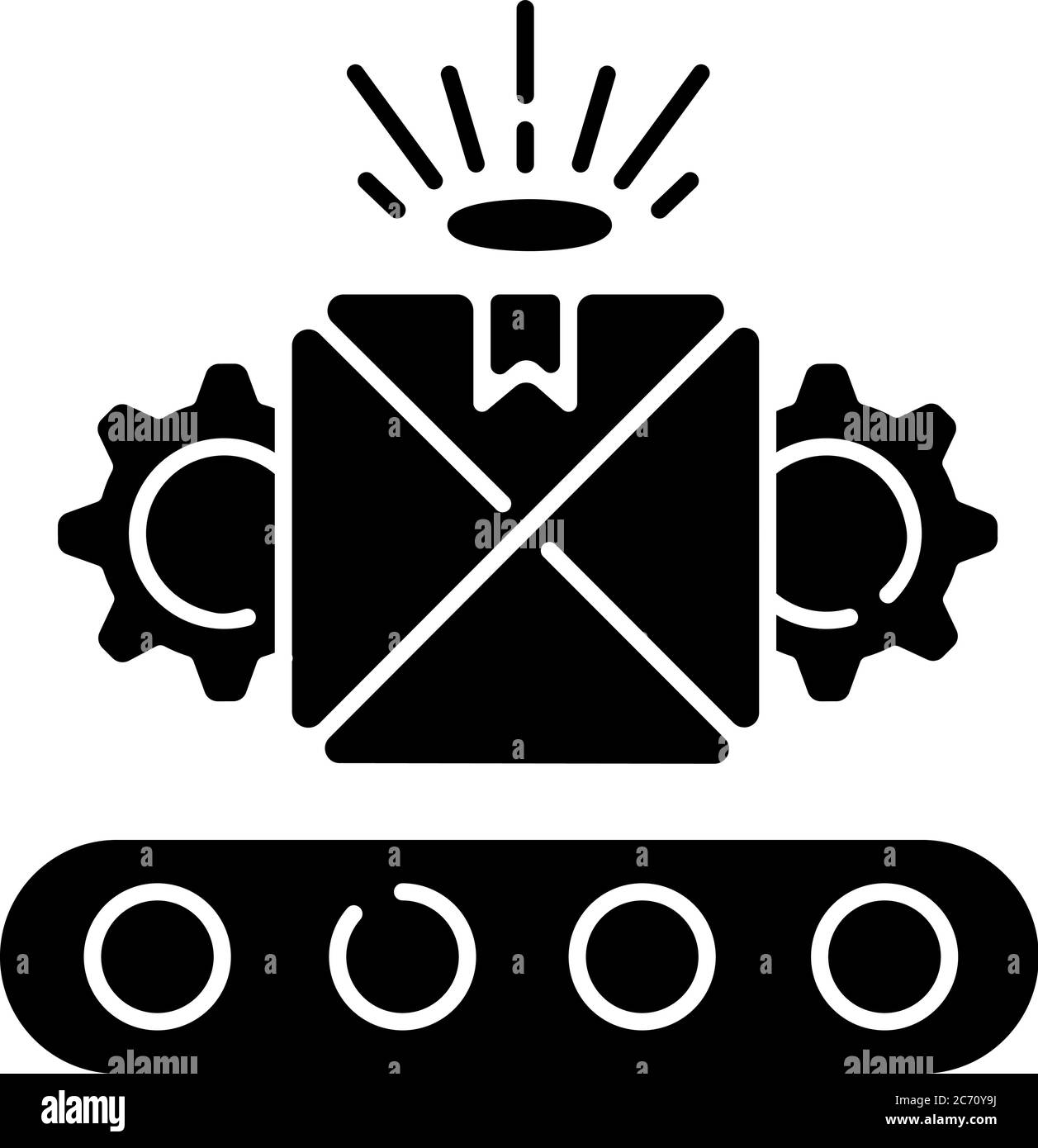 Custom manufacturing black glyph icon. Flexible and adjustable ...