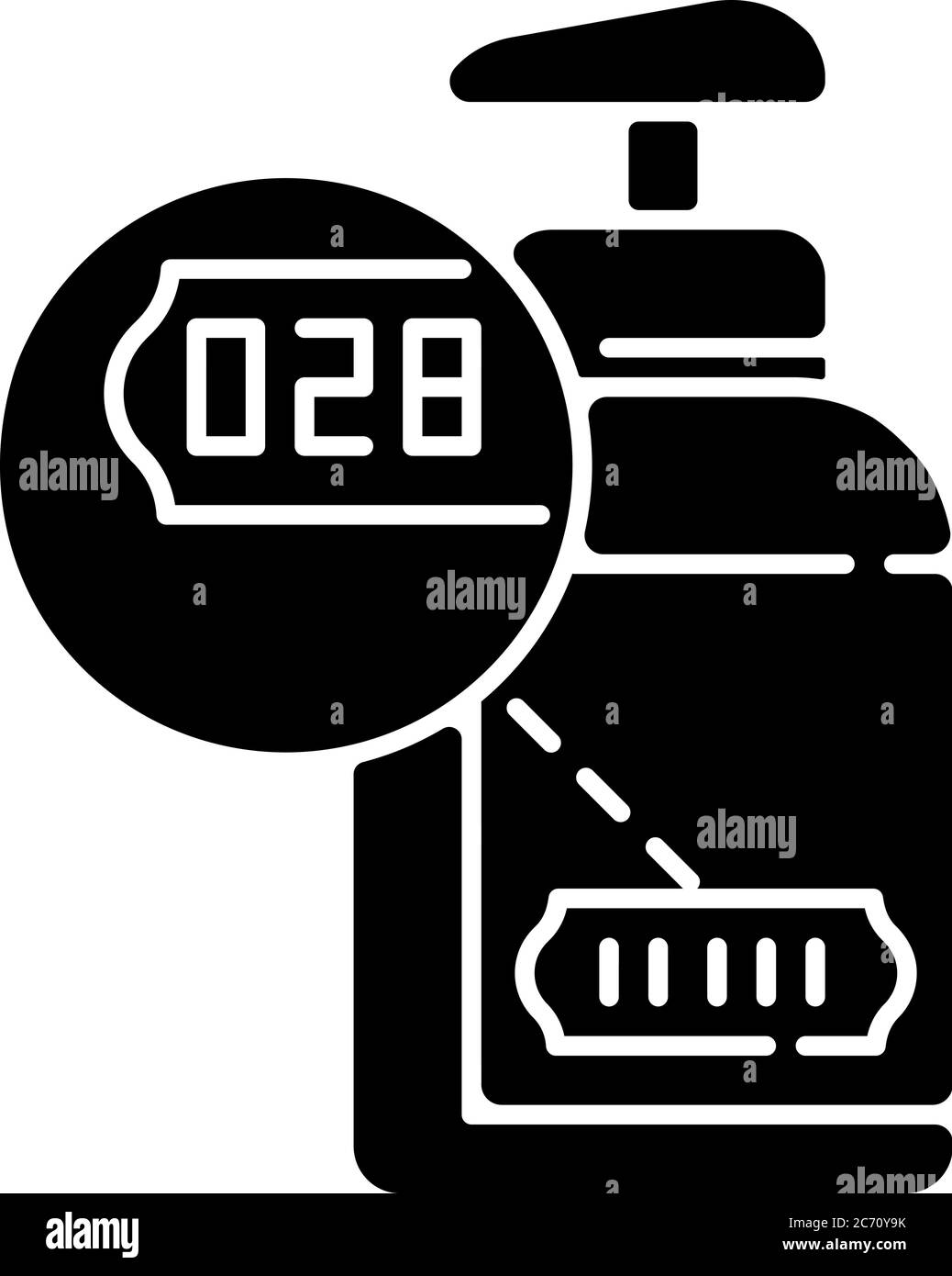 Batch number black glyph icon. Production ID, manufacturing process ...