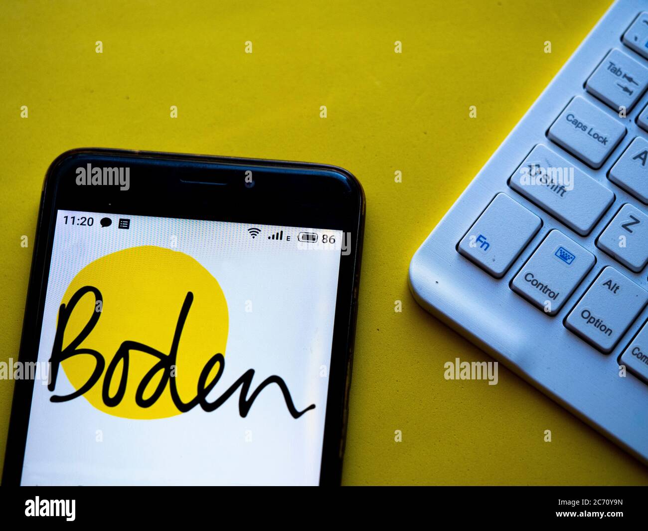 In this photo illustration an e-commerce Boden logo is seen displayed ...