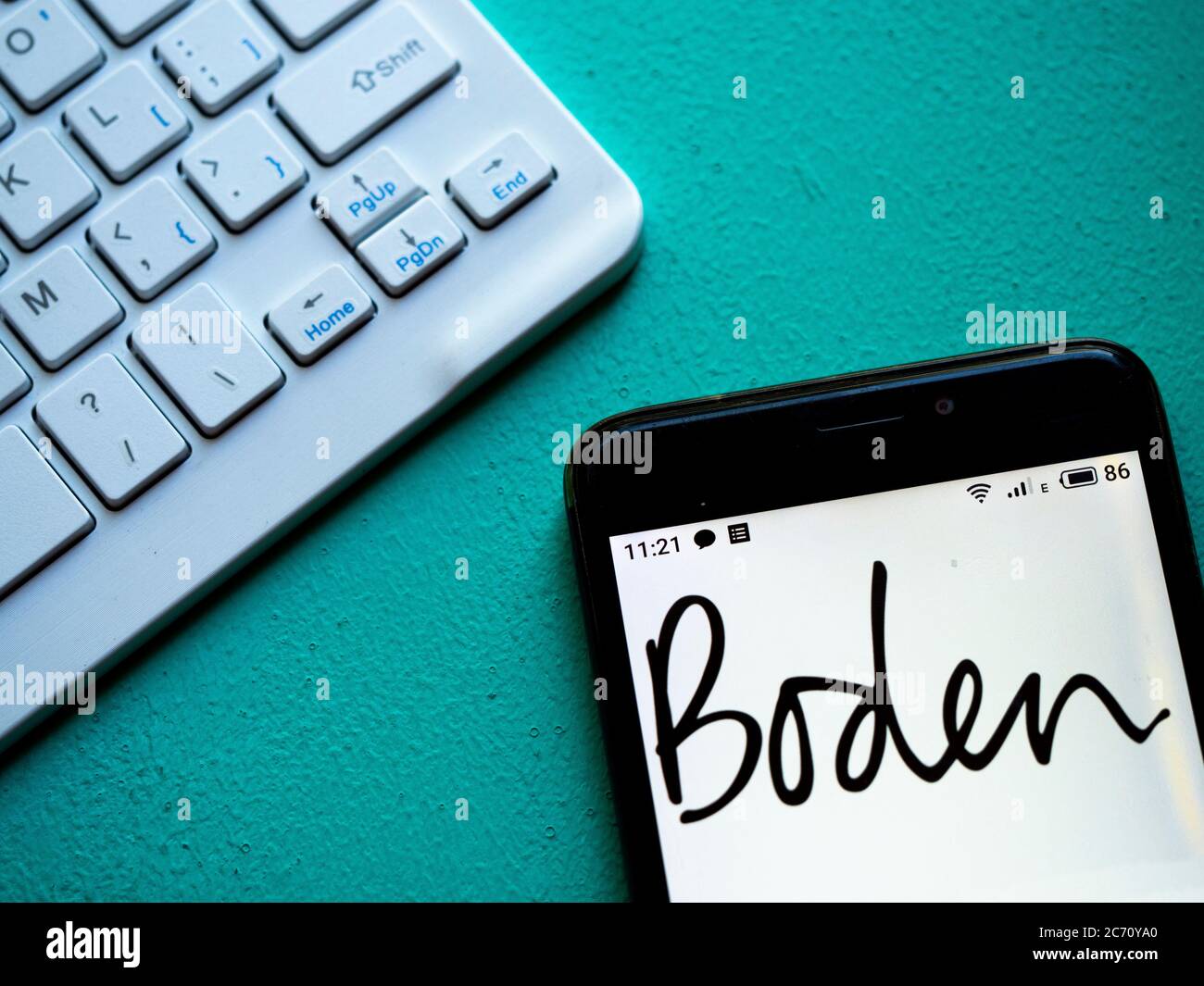 In this photo illustration an e-commerce Boden logo is seen displayed ...