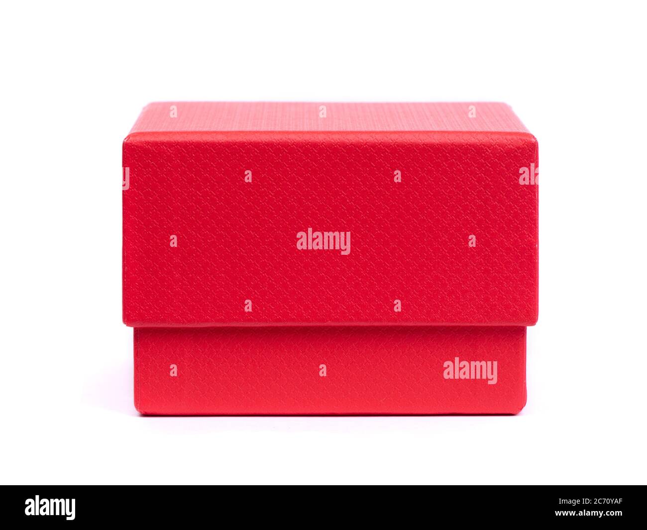 Bright red cardboard gift box isolated on white background Stock Photo ...