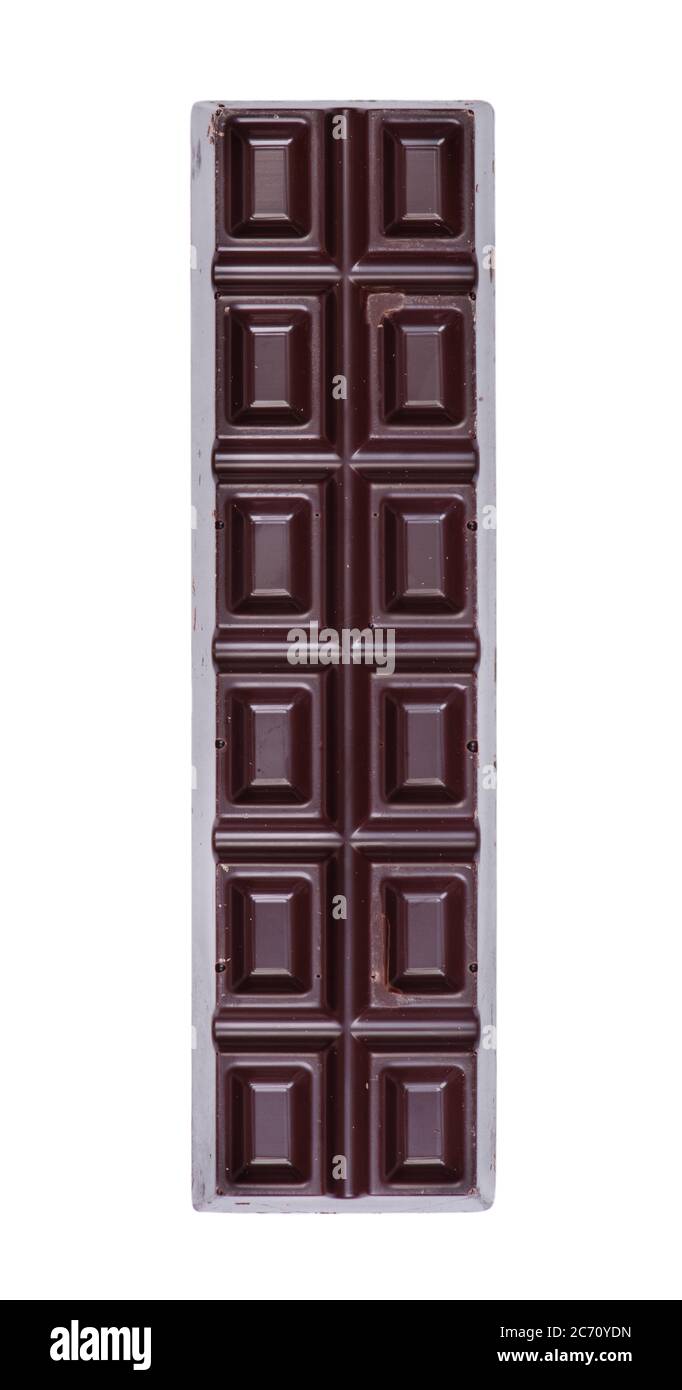 Thick long bar of chocolate isolated on white background Stock Photo ...