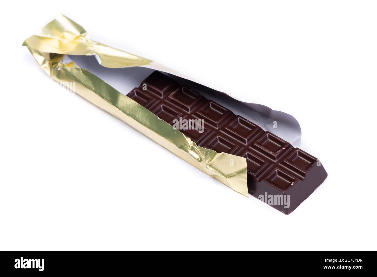 Thick long bar of chocolate isolated on white background Stock Photo ...