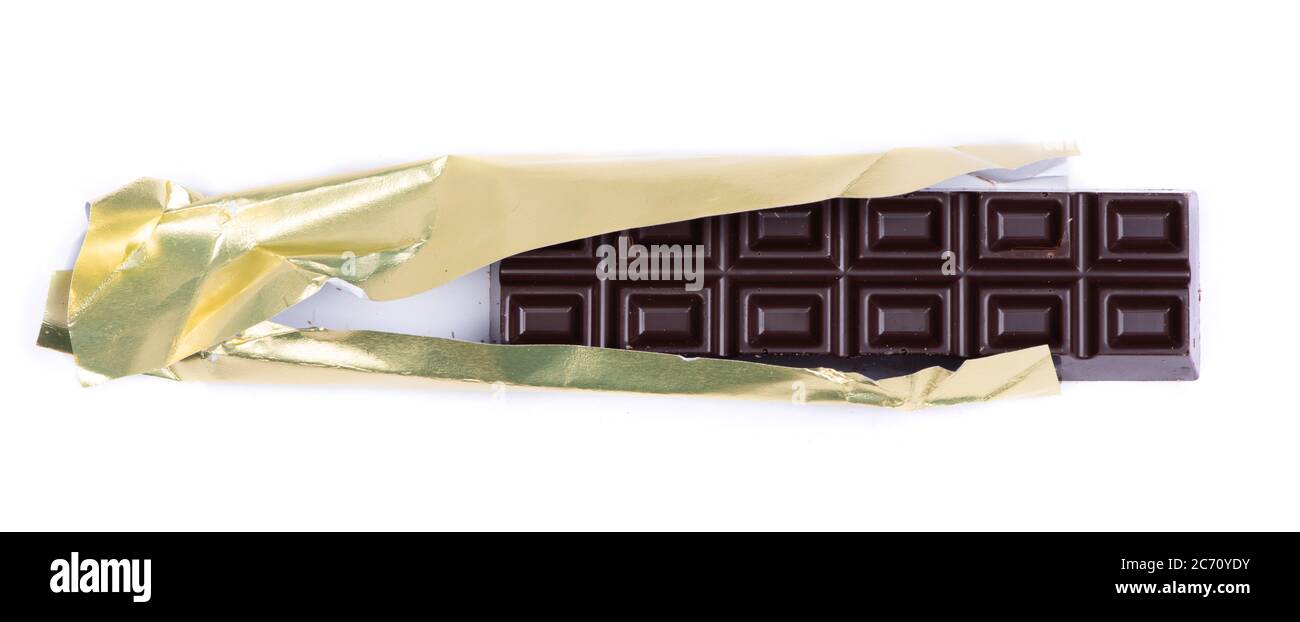 Thick long bar of chocolate isolated on white background Stock Photo ...