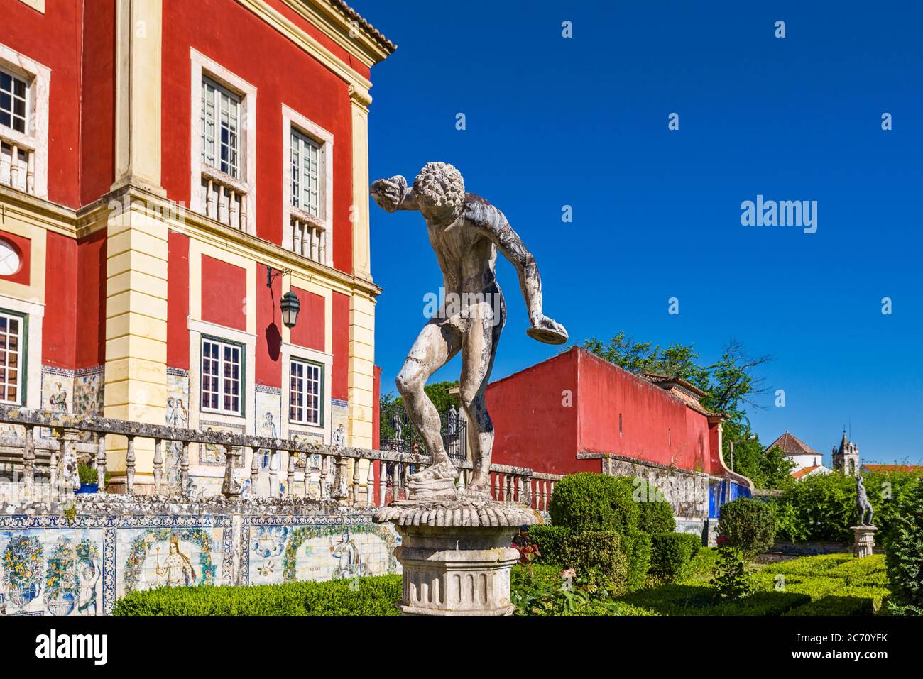 statues and garden at The Palace of the Marquesses of Fronteira in ...