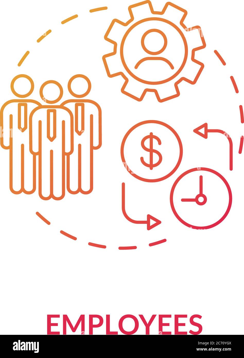 Employees concept icon. Corporation members. Office workers team ...