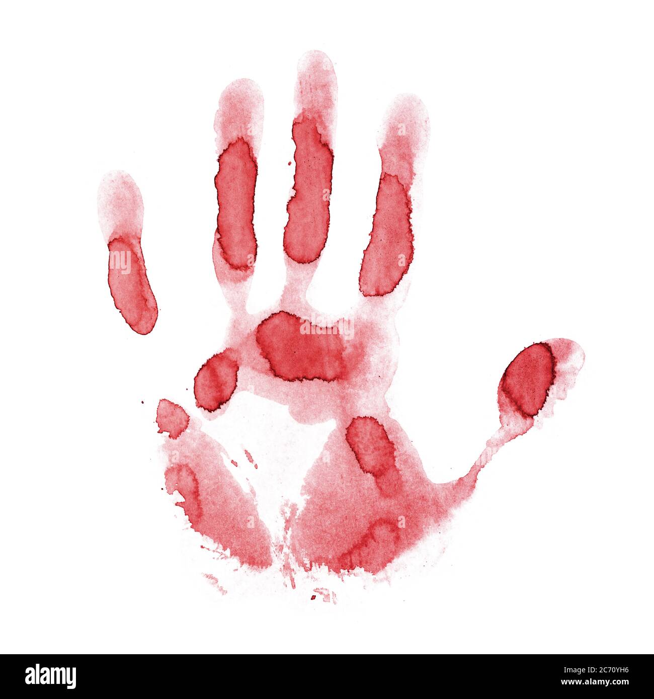 Spooky hand print isolated over white background Stock Photo - Alamy