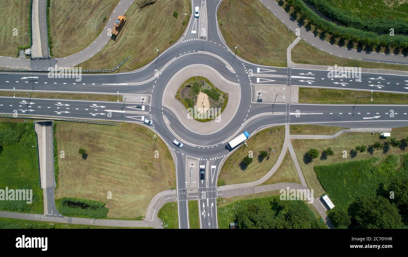 Aerial View Road Roundabout High Resolution Stock Photography and Images - Alamy