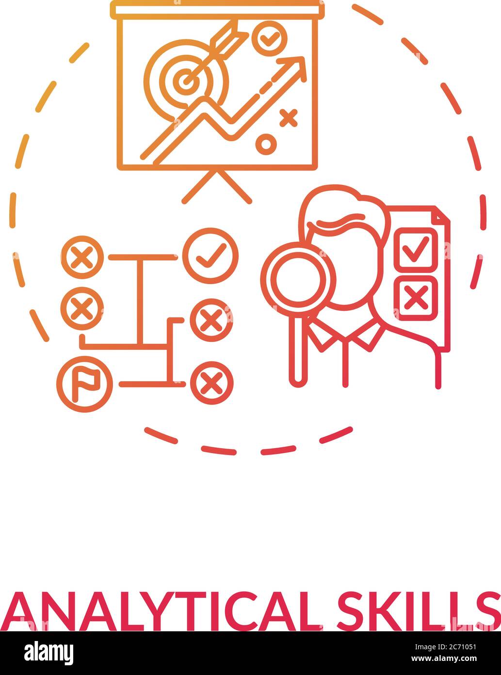 Analytical skill concept icon. Good lawyer and analyst requirement ...