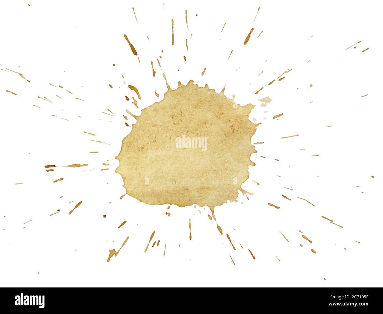 Coffee splatter cut out on and isolated on a white background Stock ...