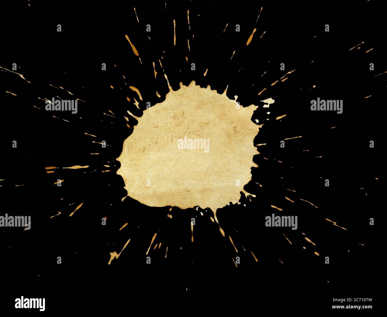 Coffee splatter cut out on and isolated on a black background Stock ...