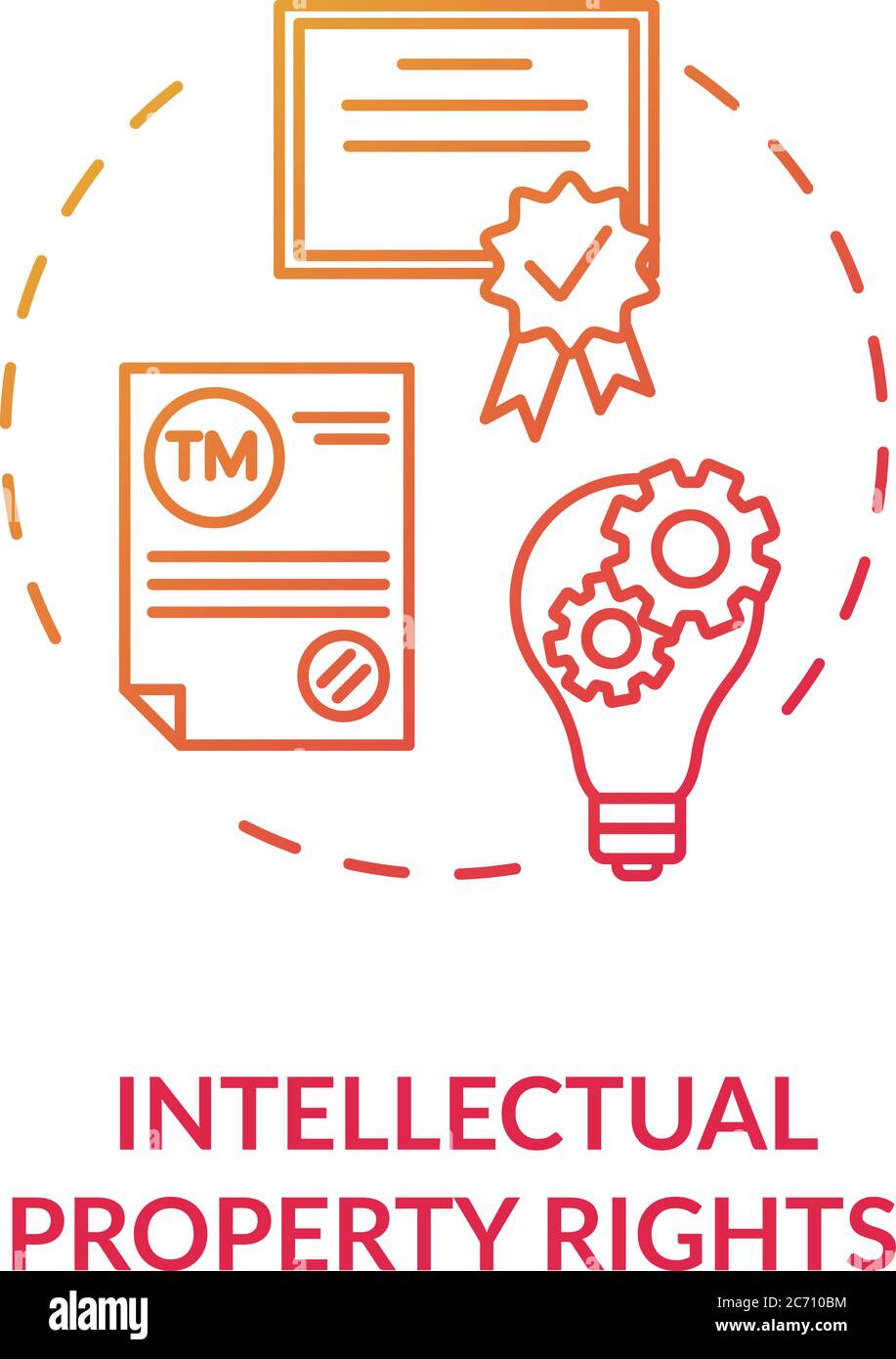 Intellectual property rights concept icon. Invention patent. Company ...