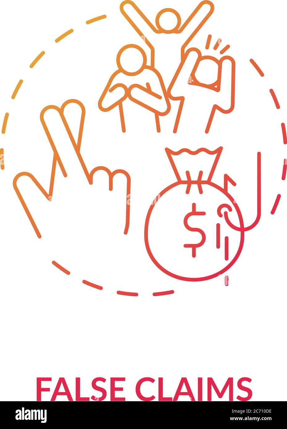 False claims concept icon. Common corporate crime. Financial fraud ...