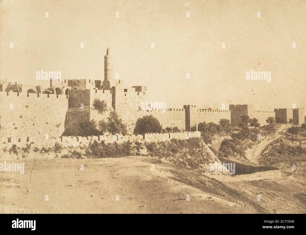 Château de David (Daoud Kalessy) et murailles de Jérusalem, August 1850 ...