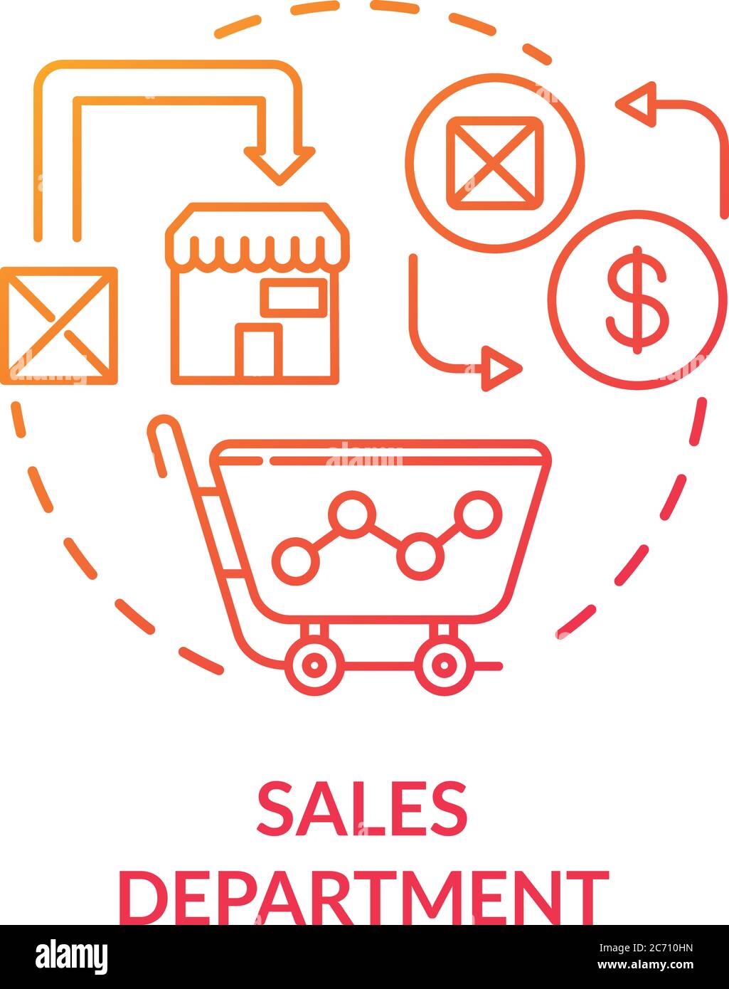 Sales department red gradient concept icon. Marketing plans. Commerce ... Sales department red gradient concept icon. Marketing plans. Commerce ...