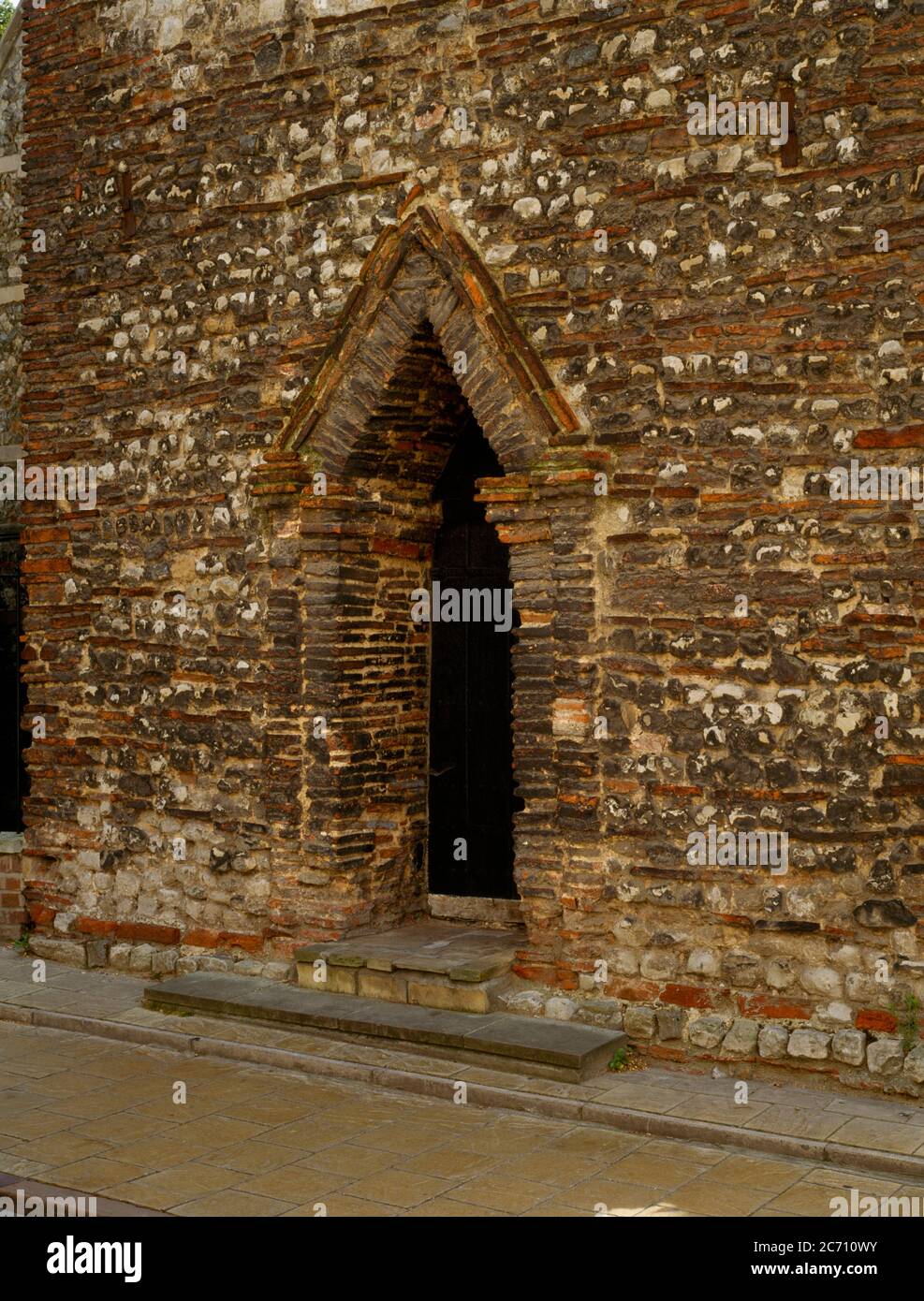 Triangular-headed doorway to pre-Conquest W tower of the Former Church ...