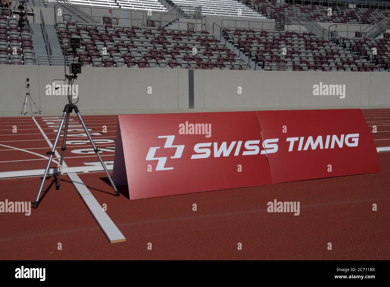 Omega finish line timing cameras during the Zurich Weltklasse ...